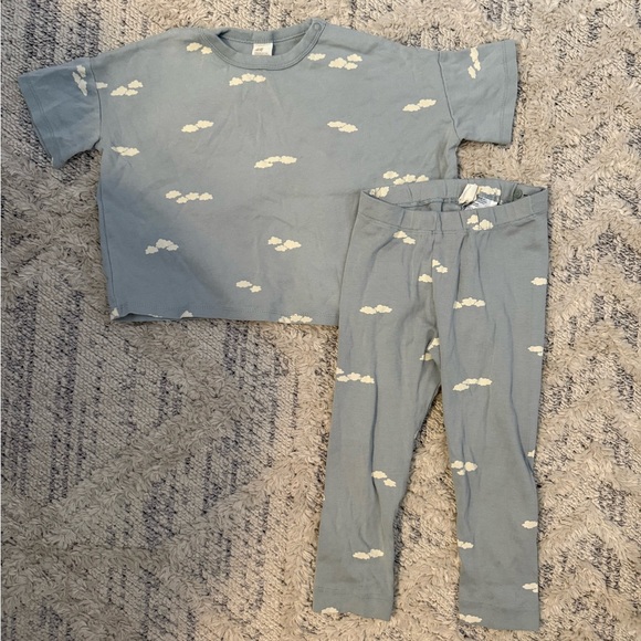 H&M | Shirts & Tops | Hm Light Blue Cloud Pajama Set | Poshmark